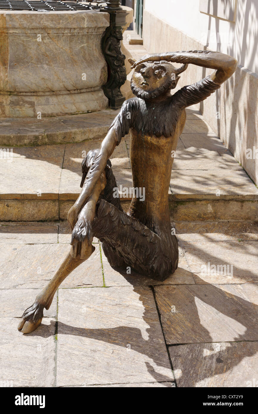 Sculpture "Faun mit Weitblick" by Martin Karlik 2010 at Landhaushof ...