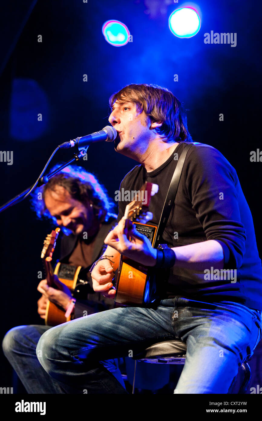 Swiss singer and songwriter Manuel Albertin, aka Nuel, performing live ...