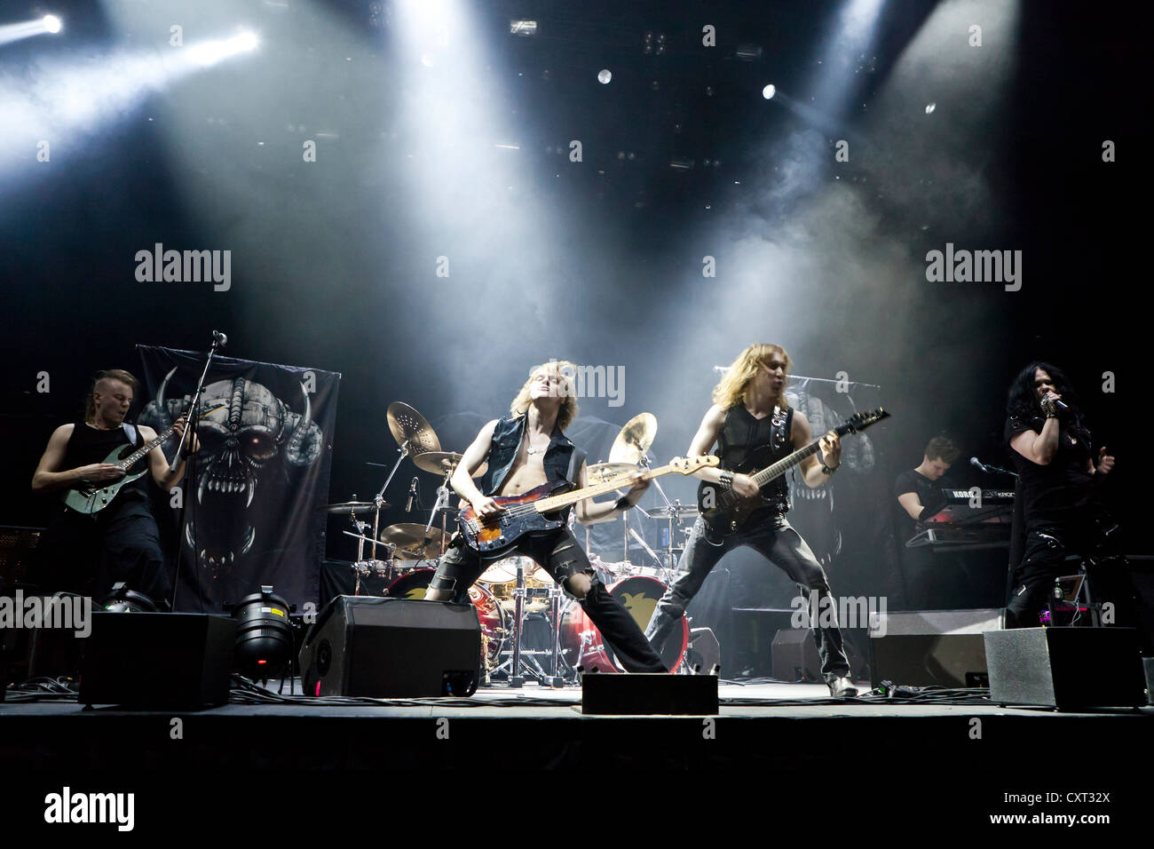 The Finnish heavy metal band "Battle Beast" performing live at the ...