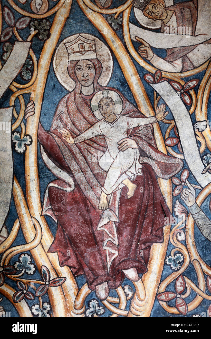 Frescoes in the apsis, in the charnel house, Hartberg, East Styria ...