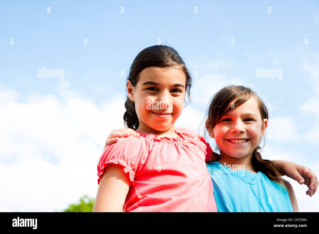 Two girls, portrait Stock Photo - Alamy