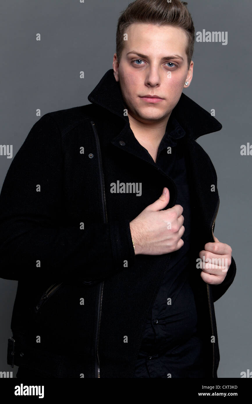 Portrait black jacket hi-res stock photography and images - Alamy