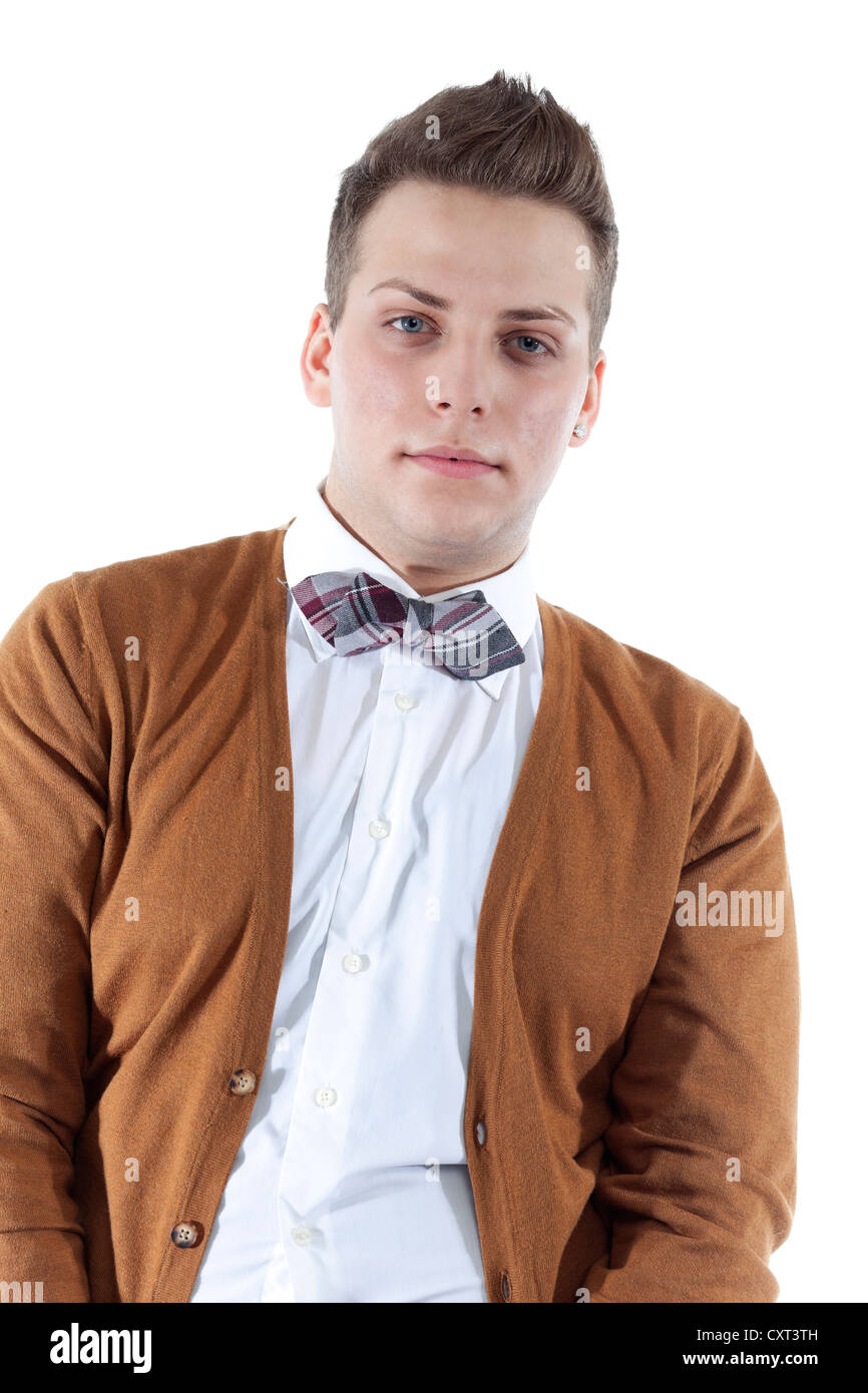 Young man wearing a bow tie, portrait Stock Photo - Alamy