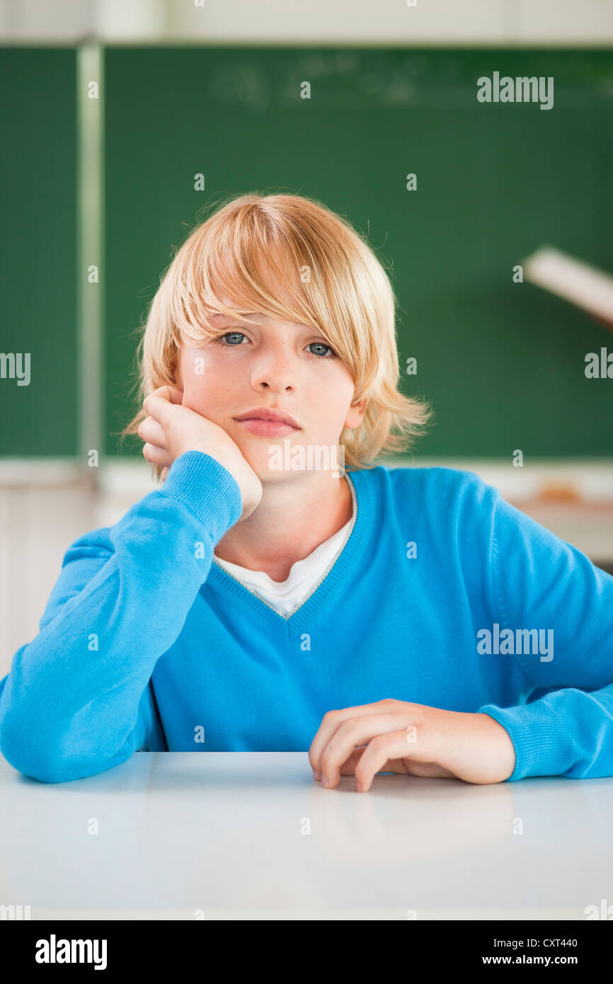 Schoolboy in a classroom, portrait Stock Photo - Alamy
