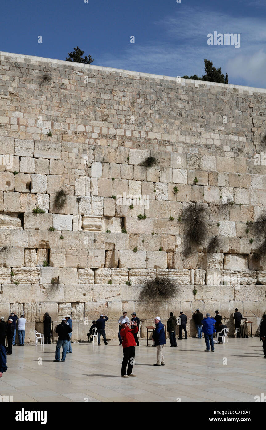 Wailing Wall or Western Wall, Jerusalem, Israel, Middle East Stock ...