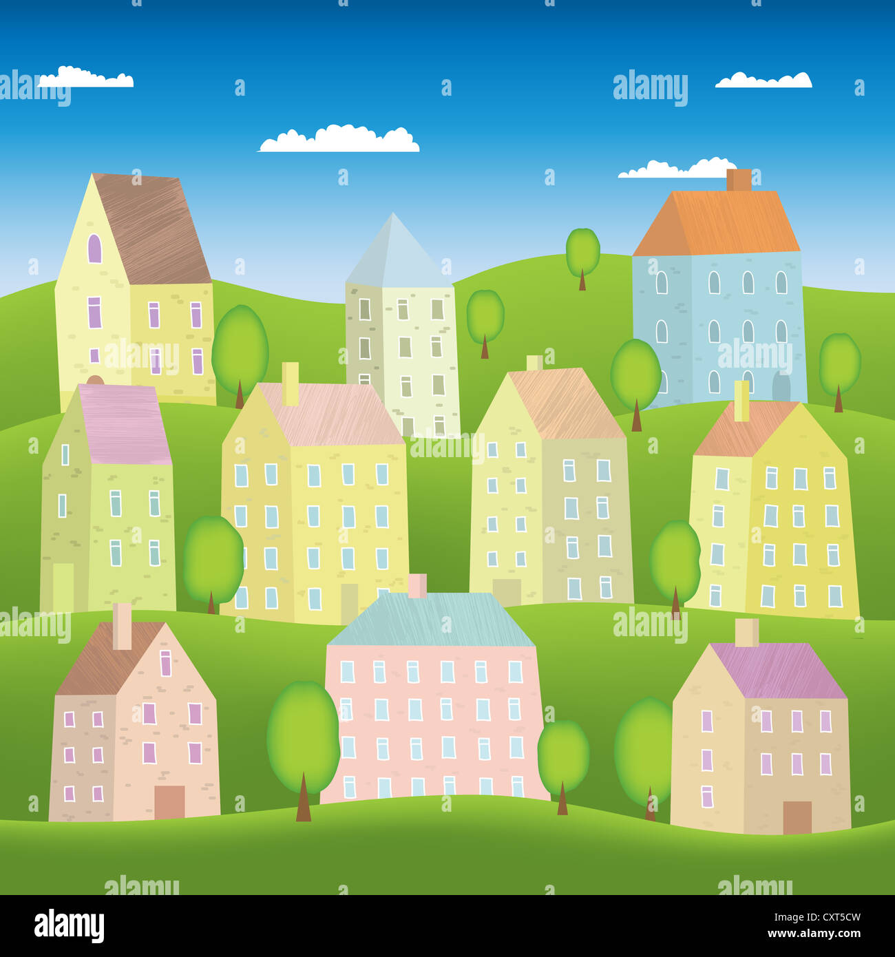 Cartoon houses hi-res stock photography and images - Alamy