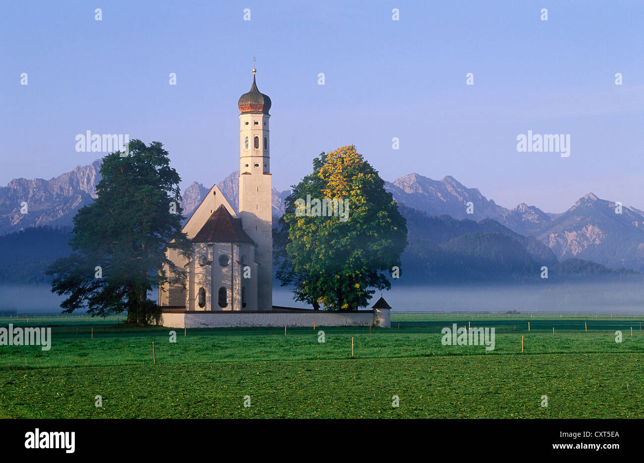 Pilgrimage church of St. Coloman, Schwangau near Fuessen, Bavarian Alps ...
