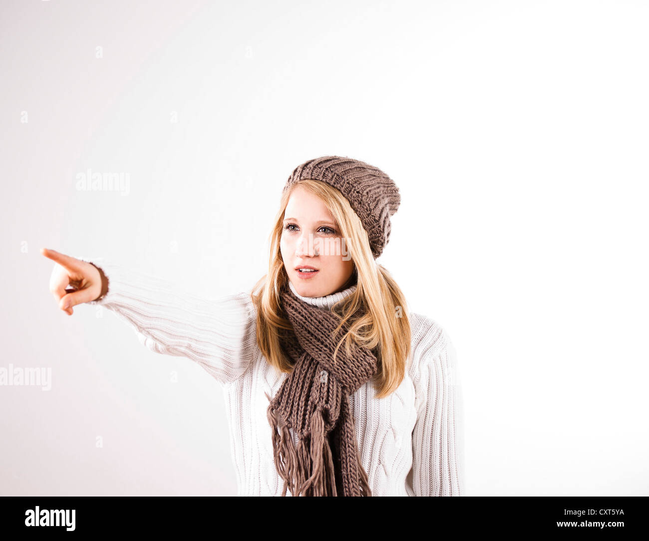 Gesture finger pointing ahead hi-res stock photography and images - Alamy