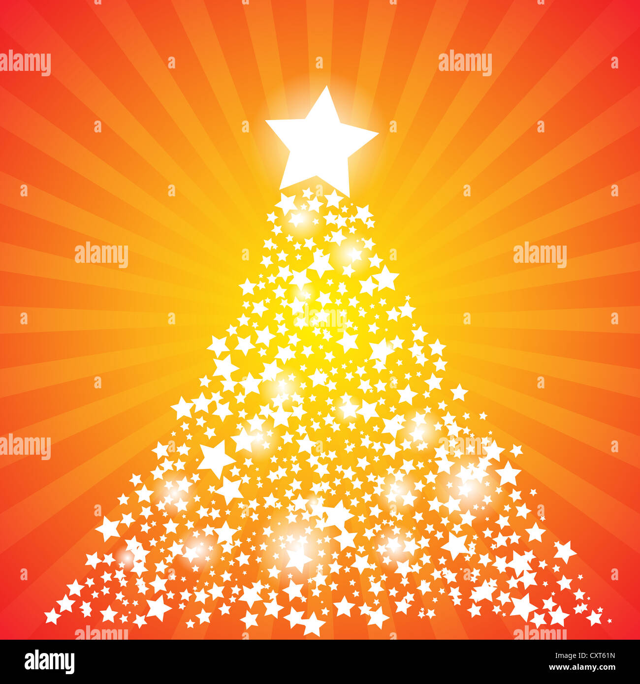 Vector illustration of abstract christmas tree made of stars Stock ...