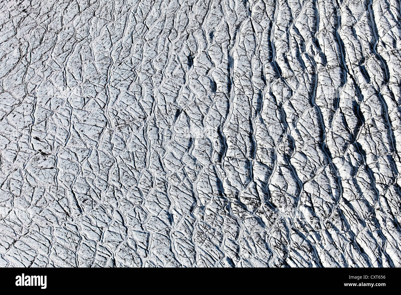 Aerial view, lines and structures formed by volcanic ash, lava and ...