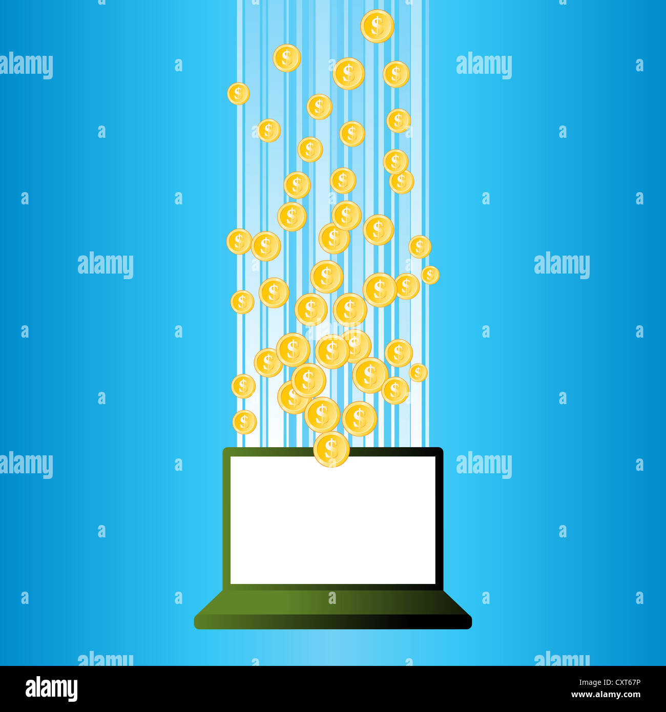 Making cash from laptop computer hi-res stock photography and images ...