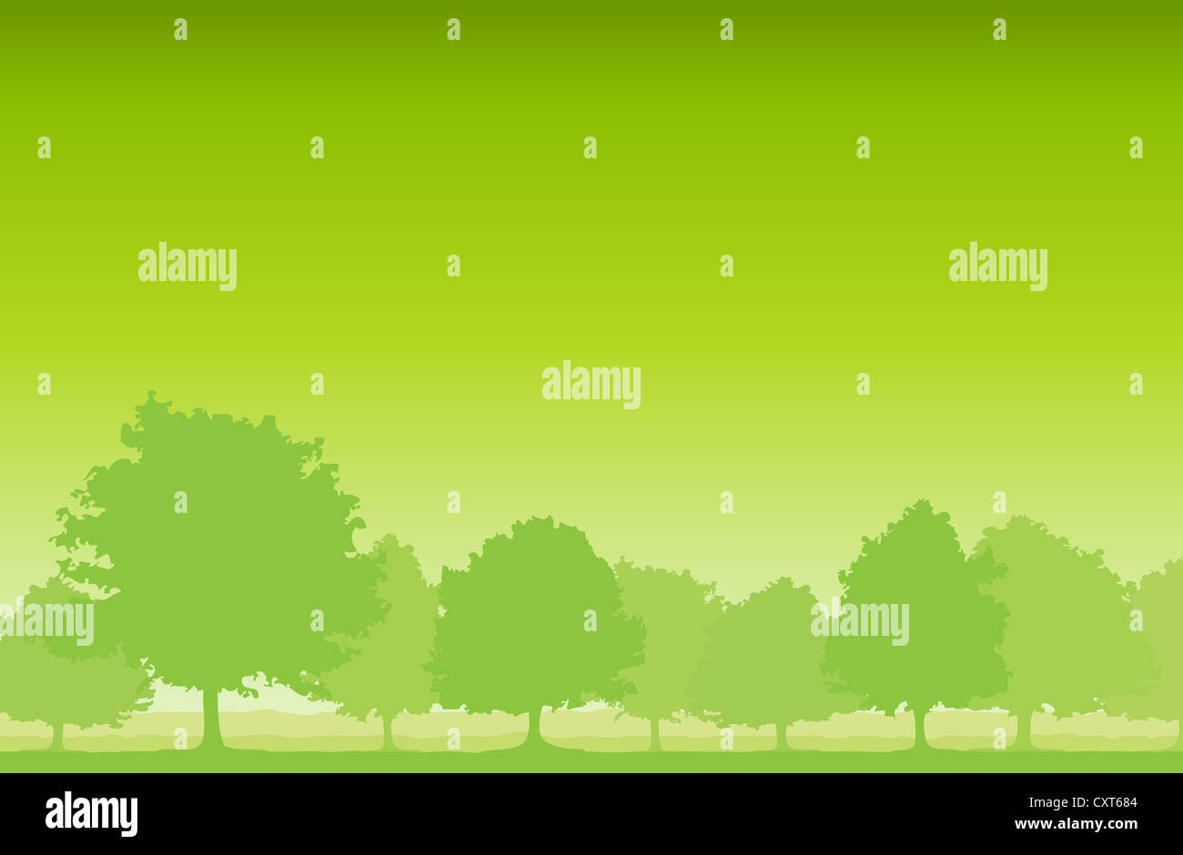 Vector background of layers of green trees Stock Photo - Alamy