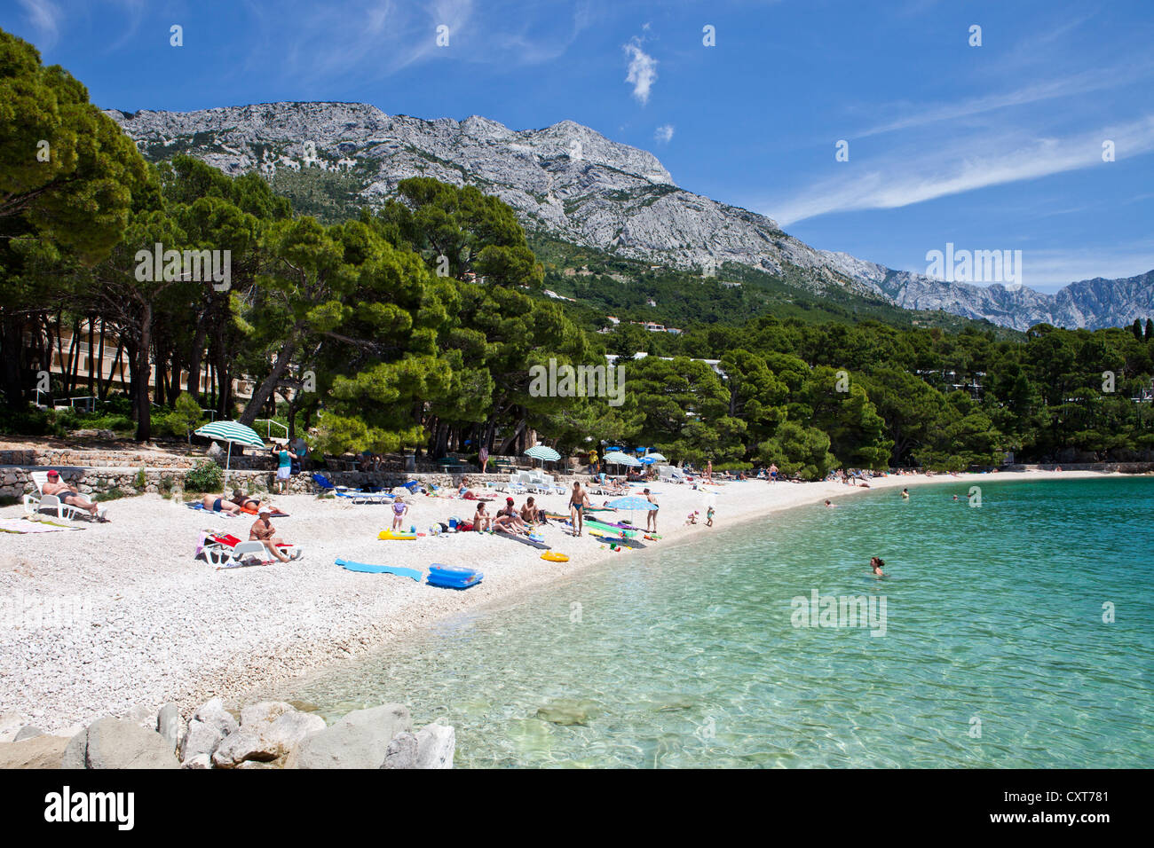 Beach between Punta Rata and Punta Soline, Brela, Makarska Riviera ...