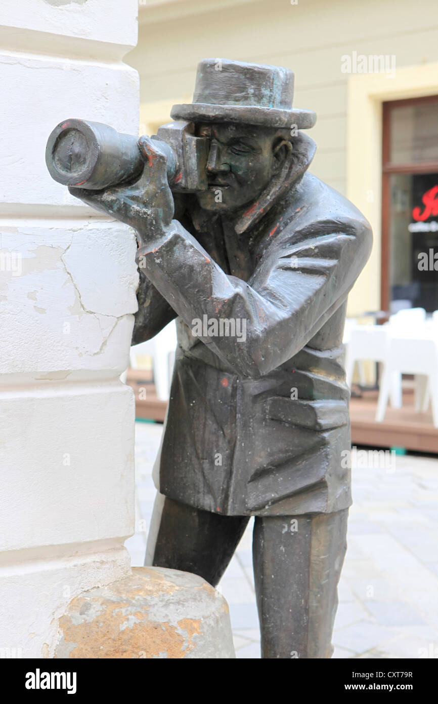 Bronze statue of a photographer, Bratislava, Slovak Republic, Europe ...