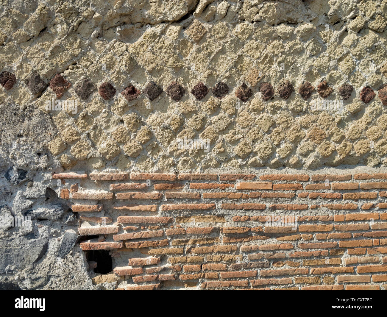 An ancient wall from Roman times (around 79 AD) at the site of ...