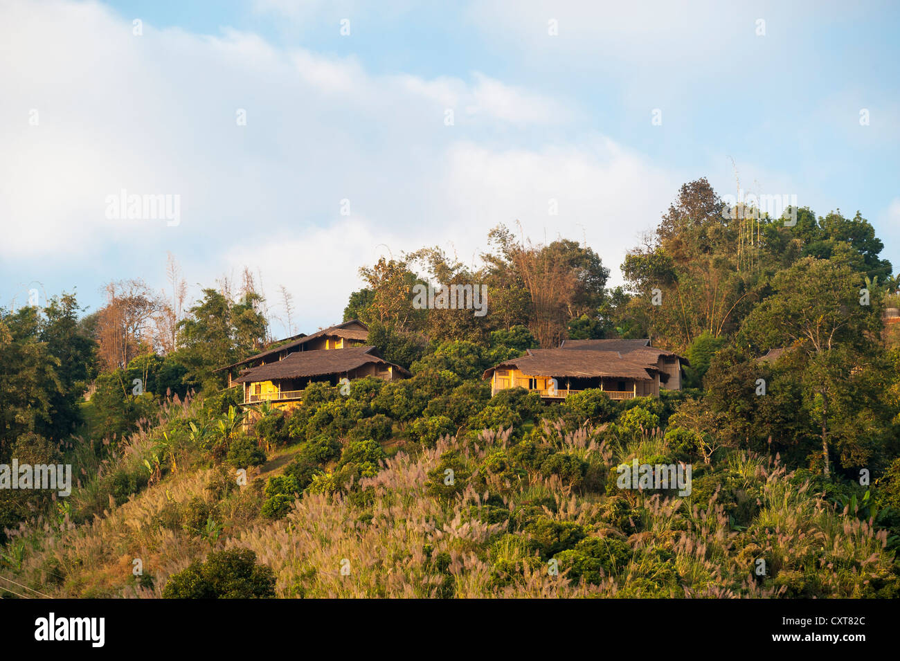 Bamboo huts, accommodation, Lanjia Lodge, Northern Thailand, Thailand ...