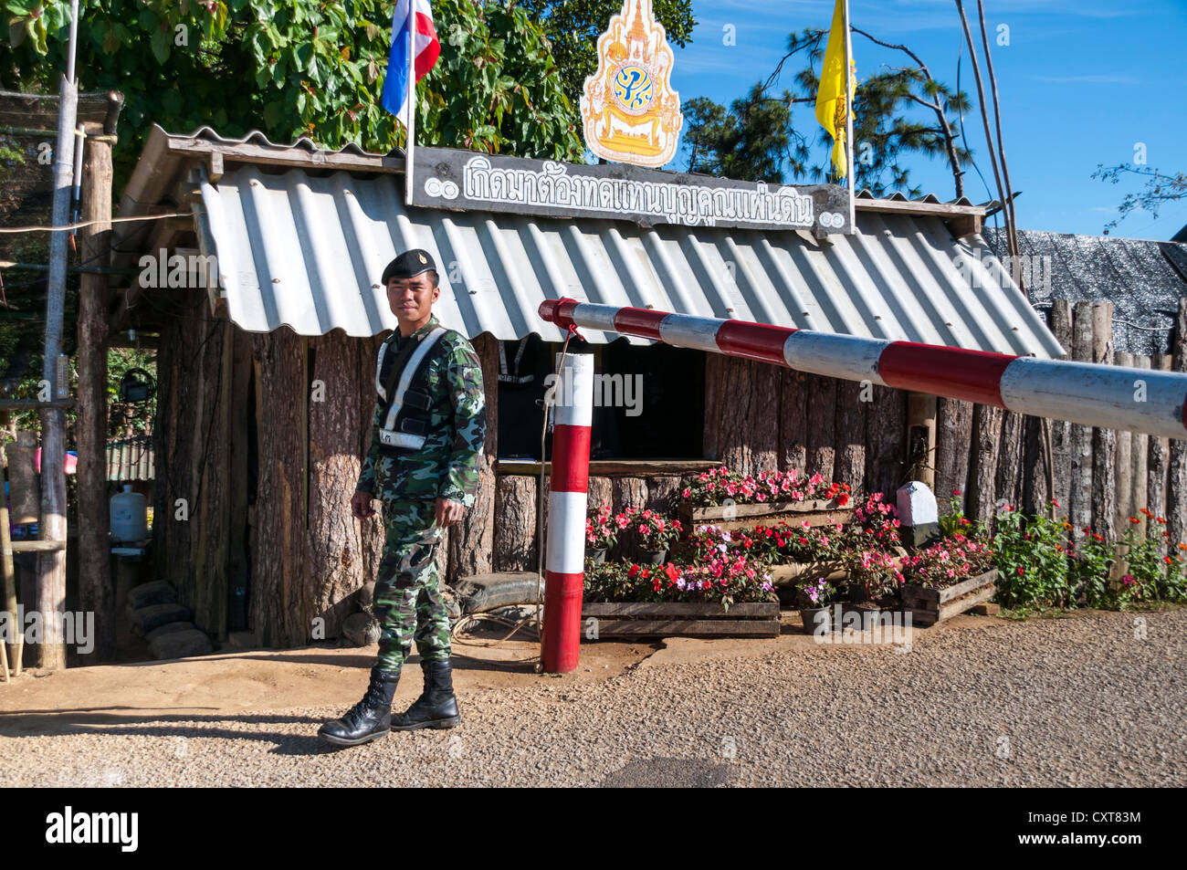 Police officer, police control, police control point, Northern Thailand ...