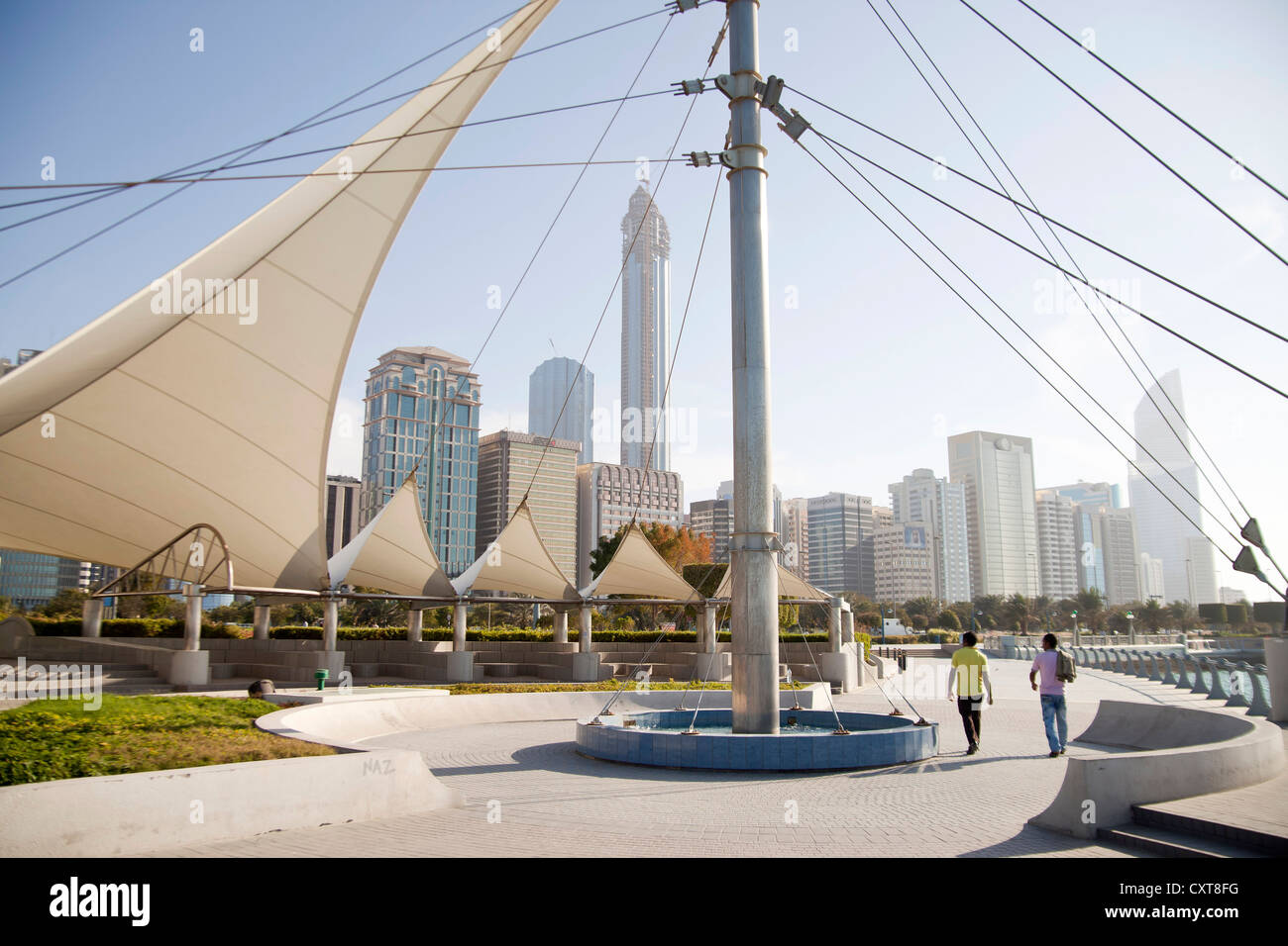 On the waterfront corniche in Abu Dhabi, United Arab Emirates, Asia ...