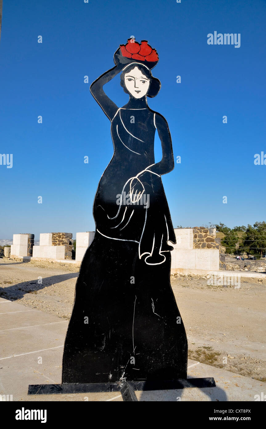 Woman, sculpture, Tel Beit She'an or Tell Beth-Shean, Israel, Middle ...