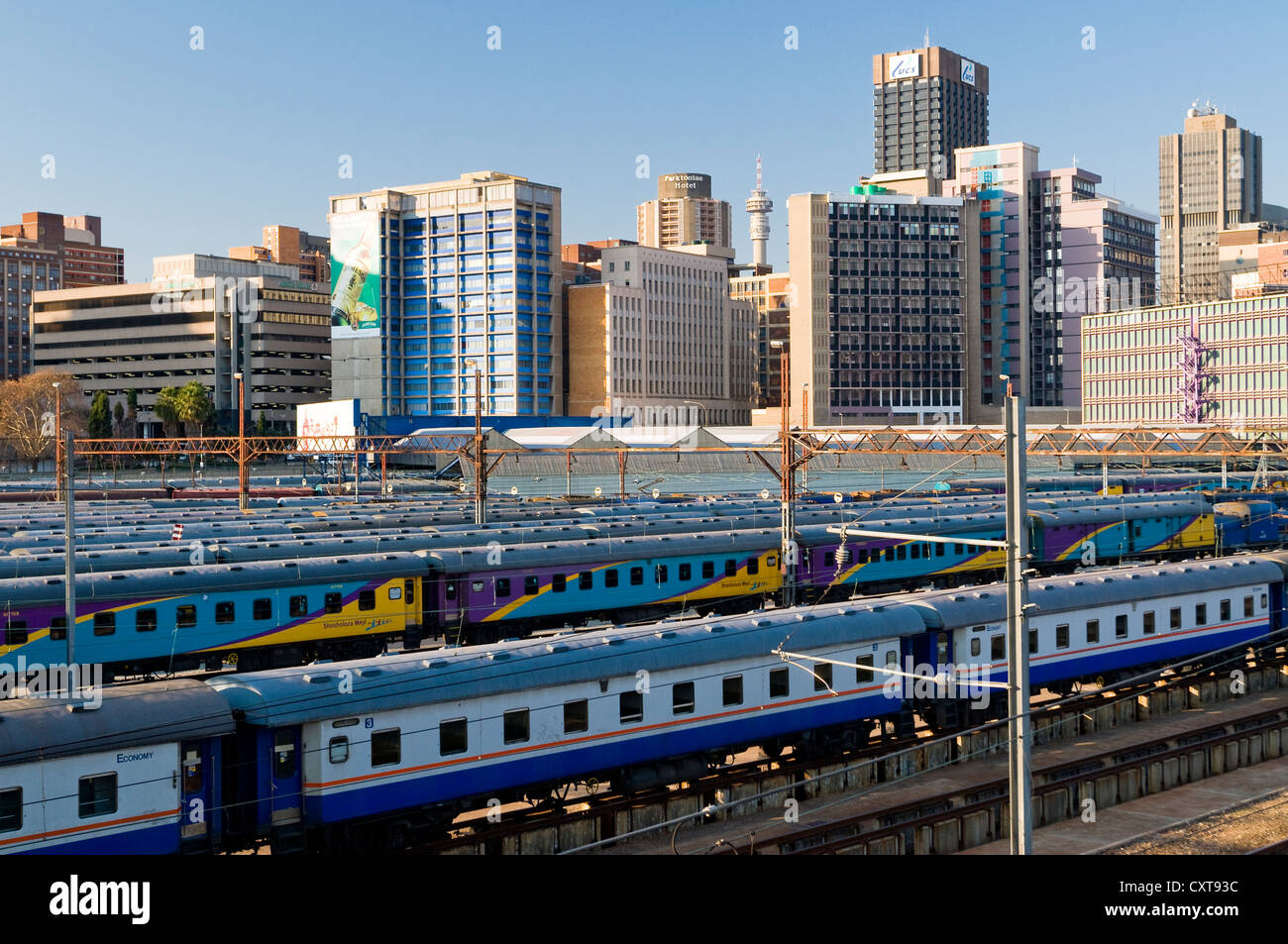 Johannesburg skyline, station, Johannesburg, Gauteng, South Africa ...