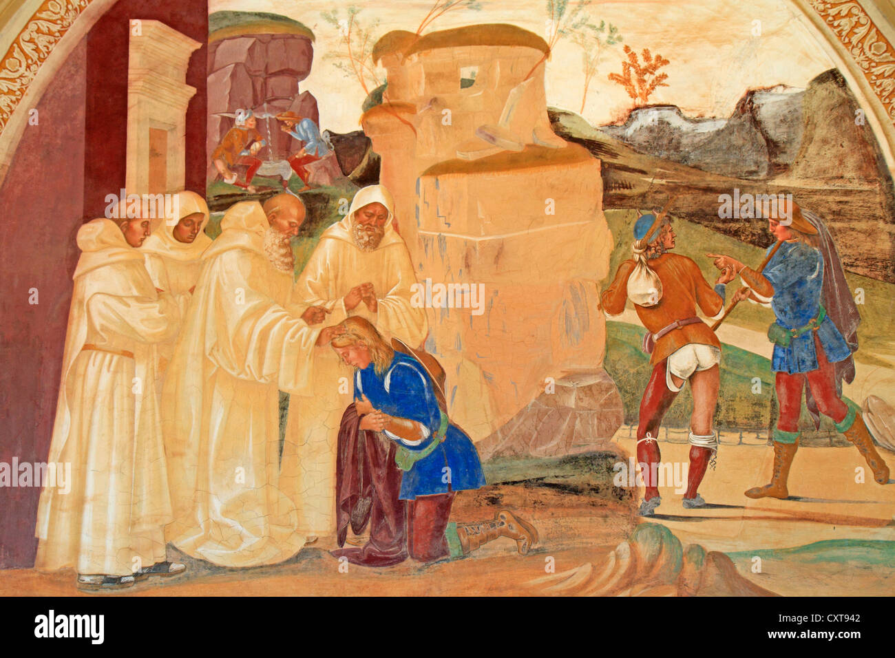 Fresco series depicting the life of St. Benedict, fresco by Signorelli ...