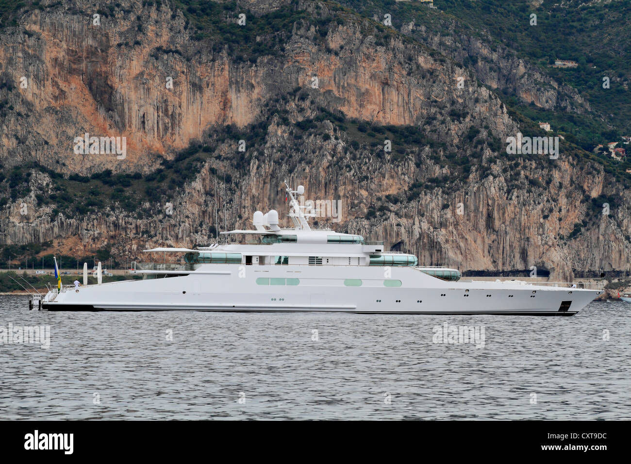 Motor yacht Enigma, built by shipyard Blohm + Voss, length 74.5 metres ...