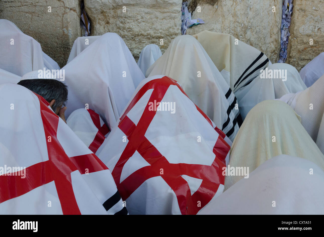 Sukkot Jewish Fetival Cohens covered with prayer shawls. cohen's ...