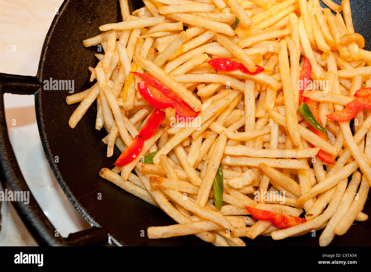Chinese food, fried potato strips Stock Photo - Alamy