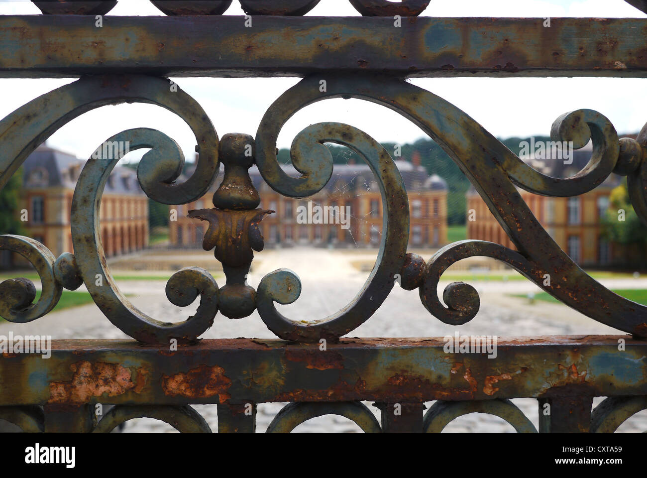 metalwork on chateau gate Stock Photo - Alamy