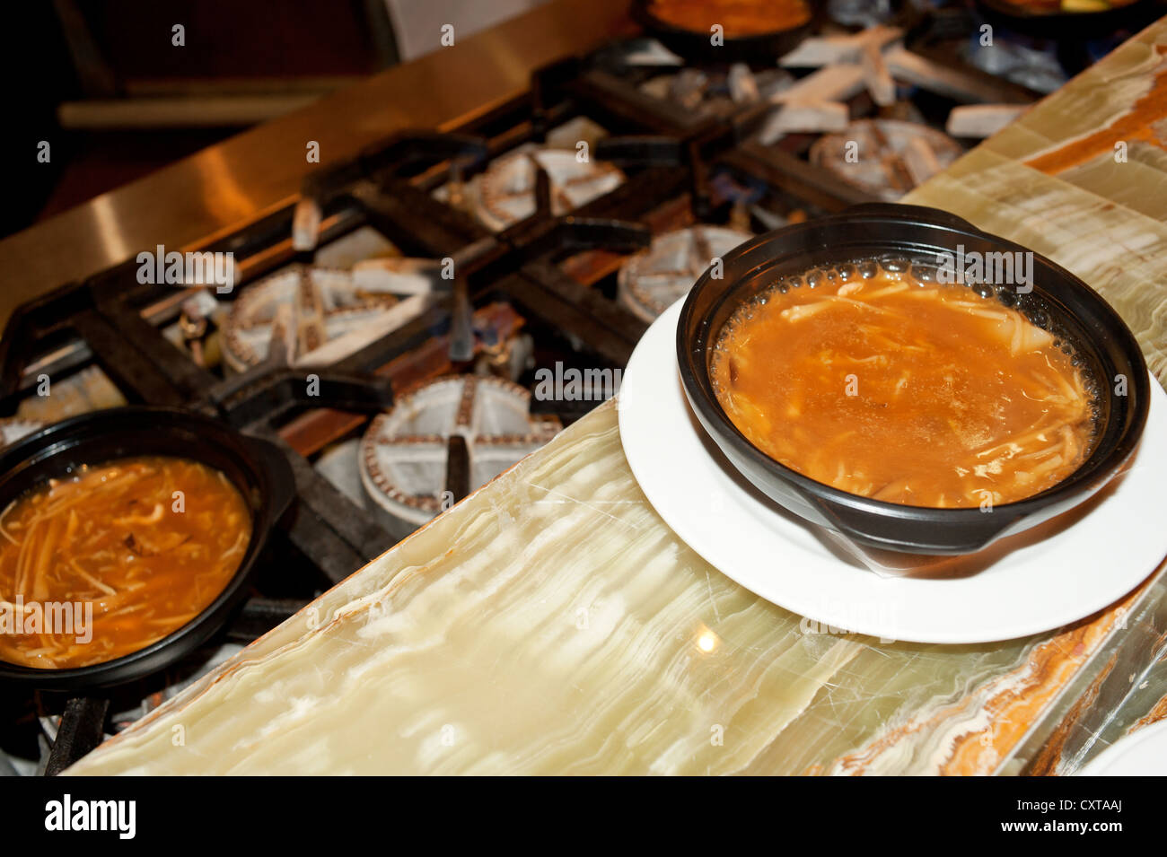 Chinese dish, shark fin pot Stock Photo - Alamy