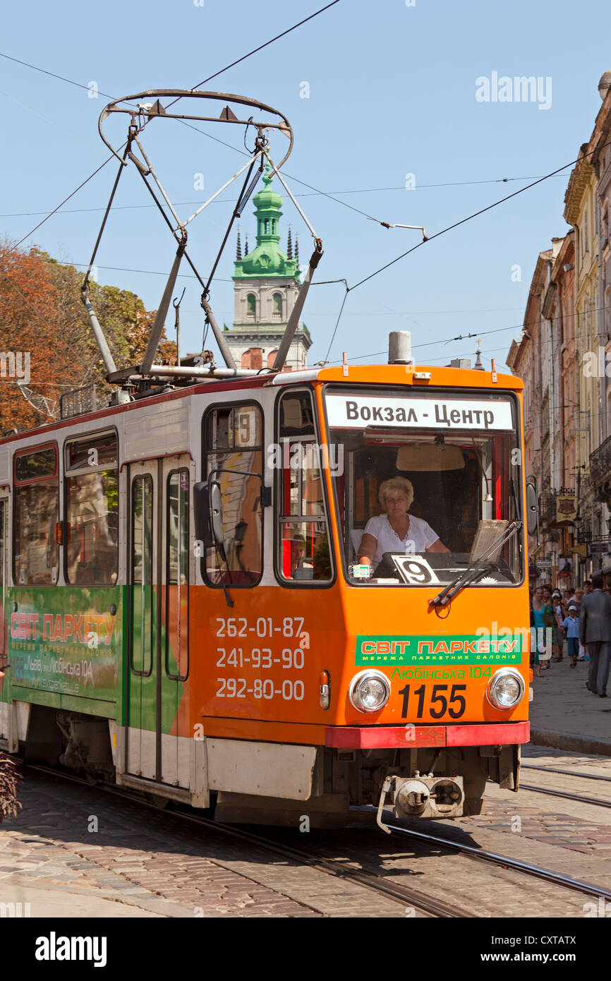 Tram, L'viv city centre, Ukraine Stock Photo - Alamy