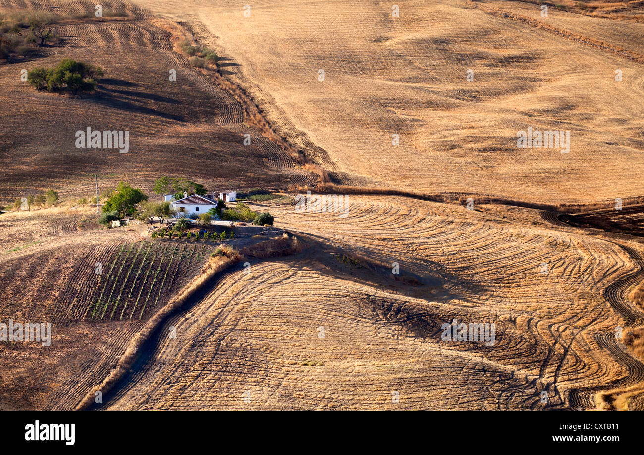 Spanish villa in Andalusian landscape, Montecorto, Spain Stock Photo ...