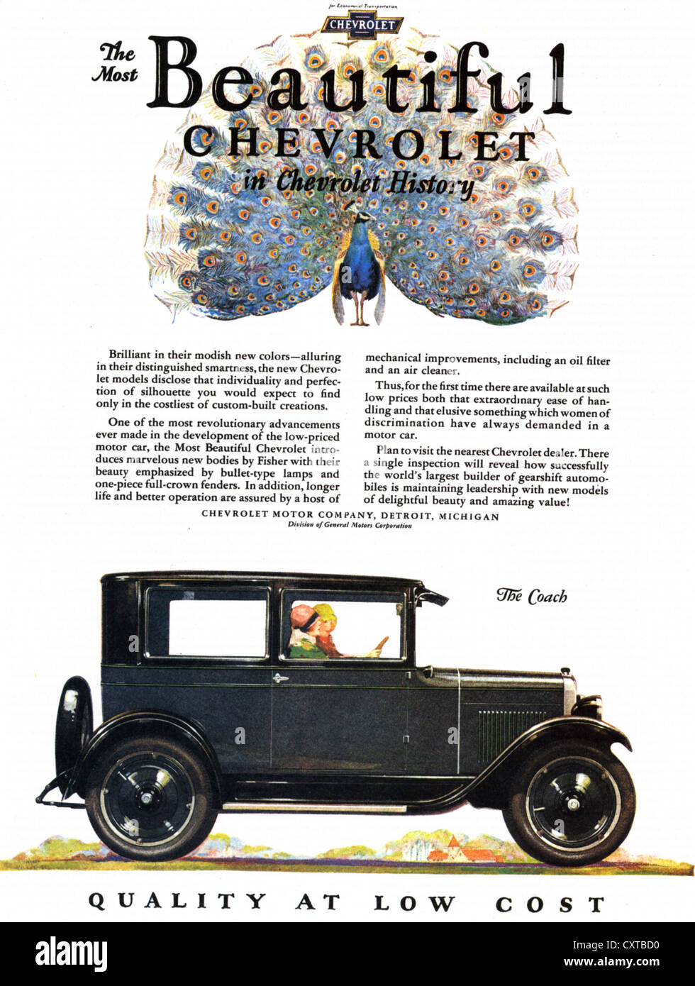 CHEVROLET CAR advert in 1927 Stock Photo - Alamy