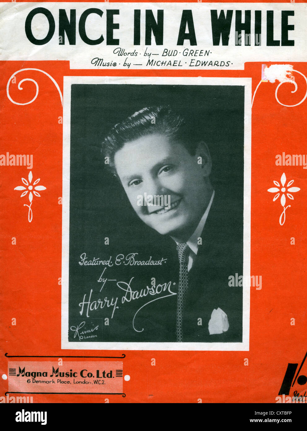 HARRY DAWSON UK singer/ broadcaster, died 1984. On cover of 1948 sheet ...