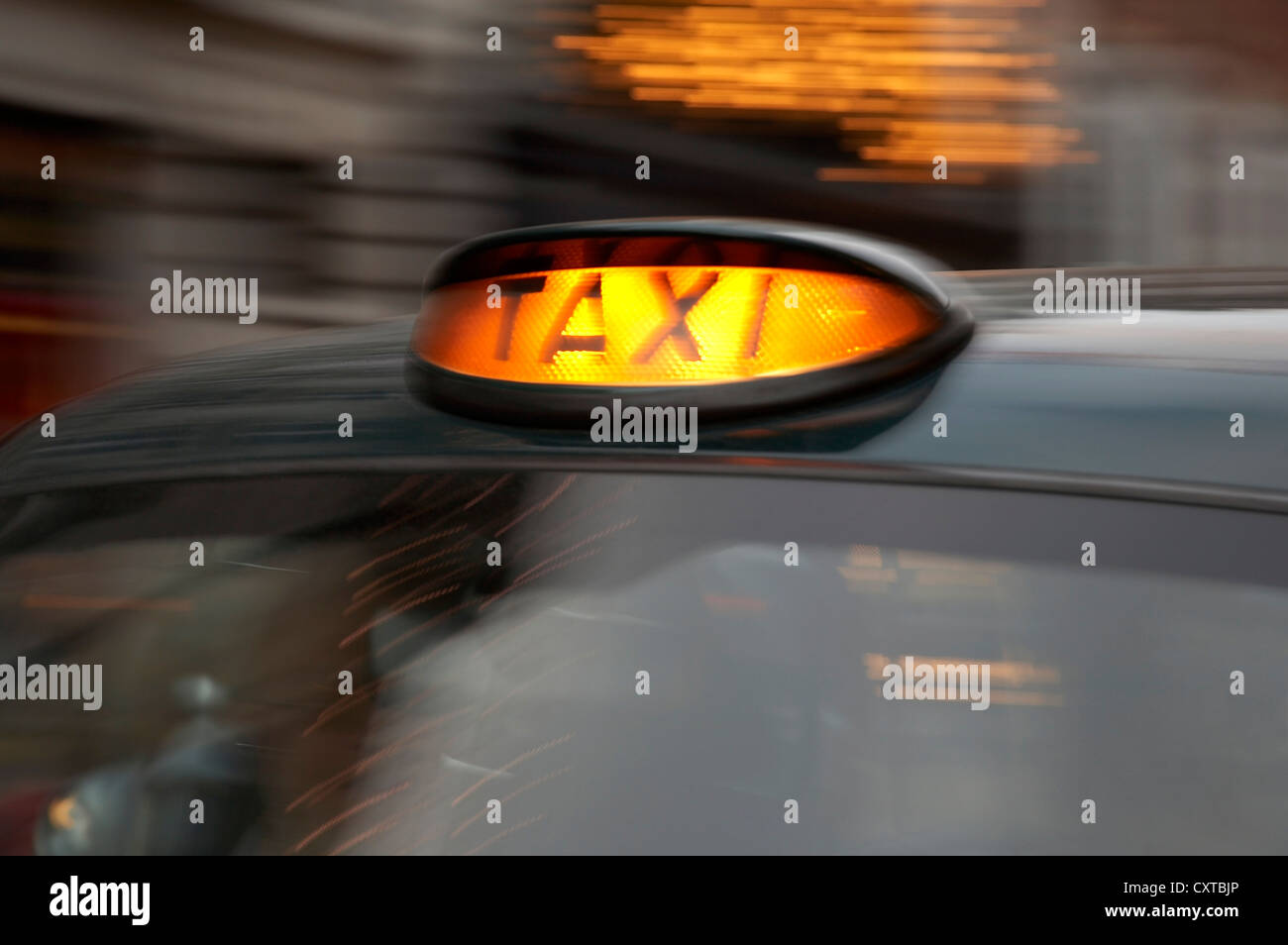 Taxi sing, shot close up Stock Photo - Alamy