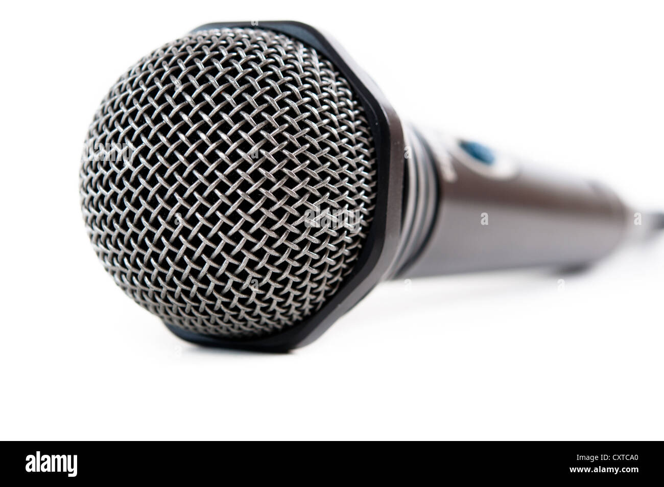 Microphone isolated on white Stock Photo - Alamy
