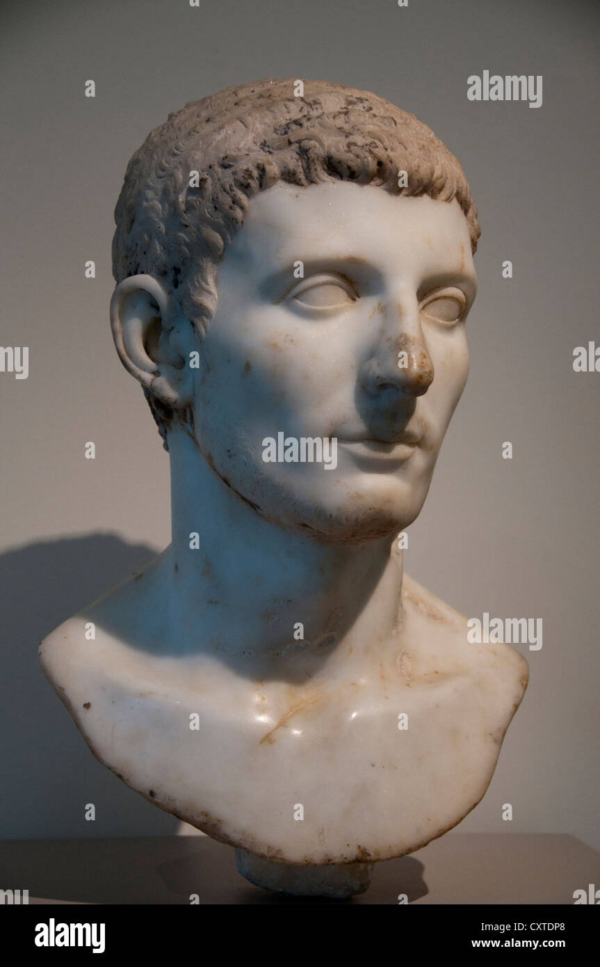 Marble Head of a man Roman Flavian period 81-96 AD Italy Italian Stock ...