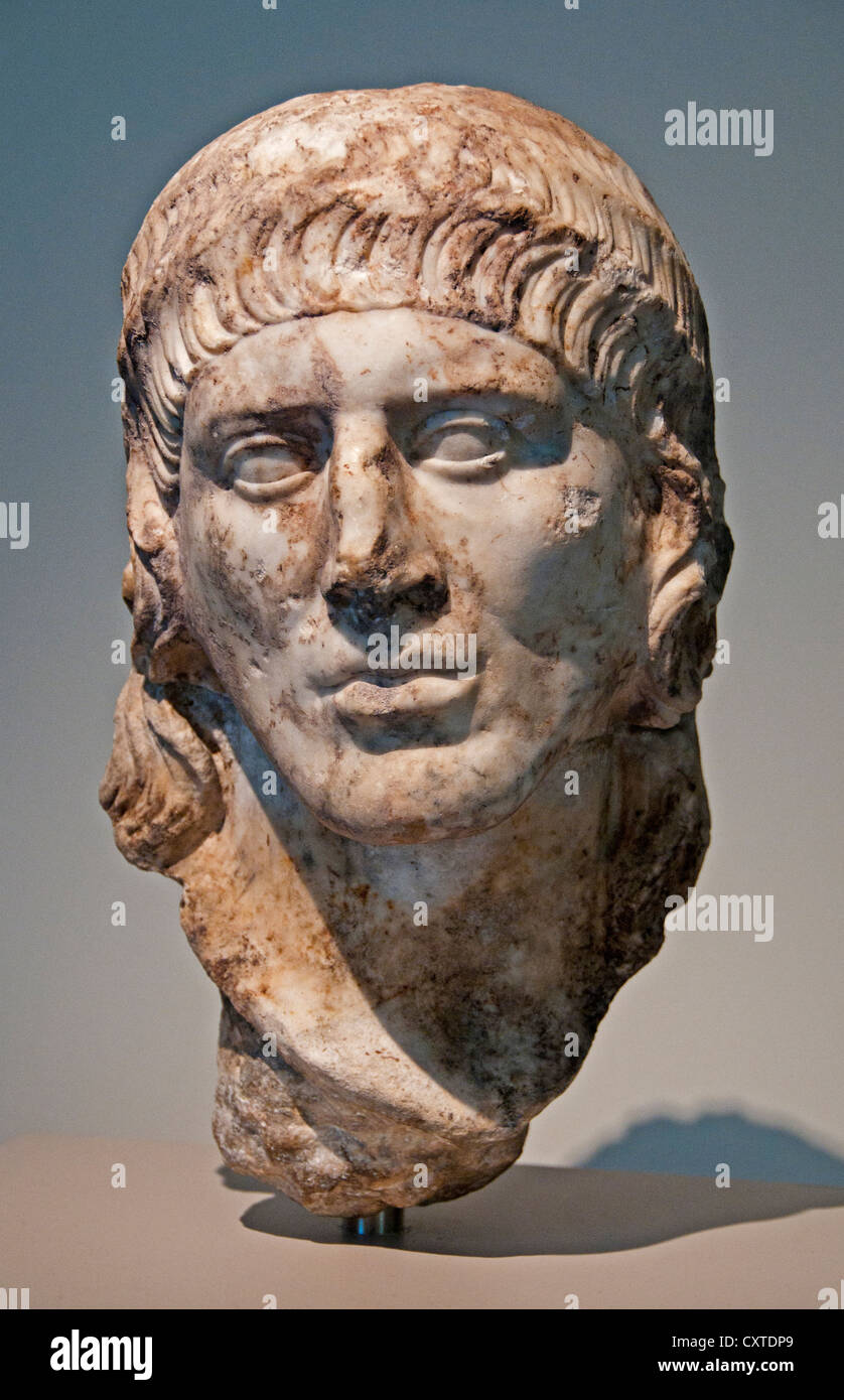 Marble Head of a man Roman Flavian period 69-96 AD Italy Italian Stock ...