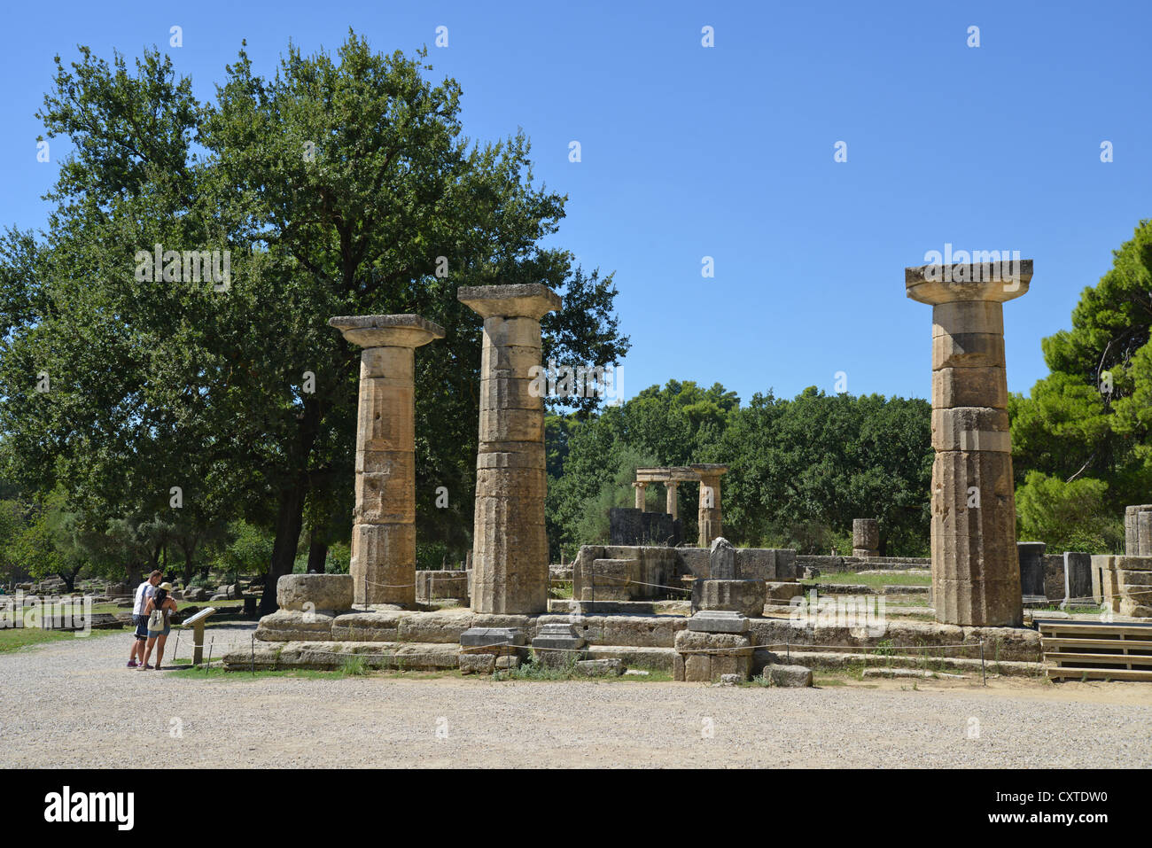7th century BC Temple of Hera, Ancient Olympia, Elis, West Greece ...