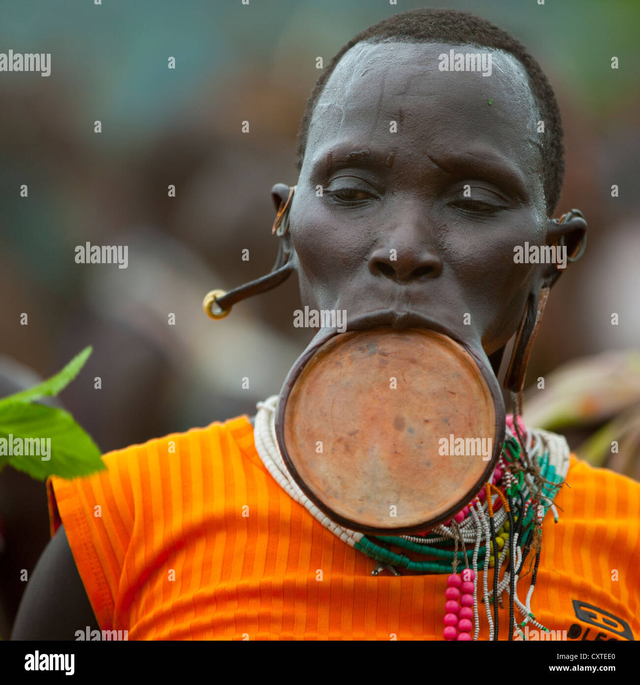 Suri Tribe Woman With A Lip Plate at a Ceremony Organized By The ...