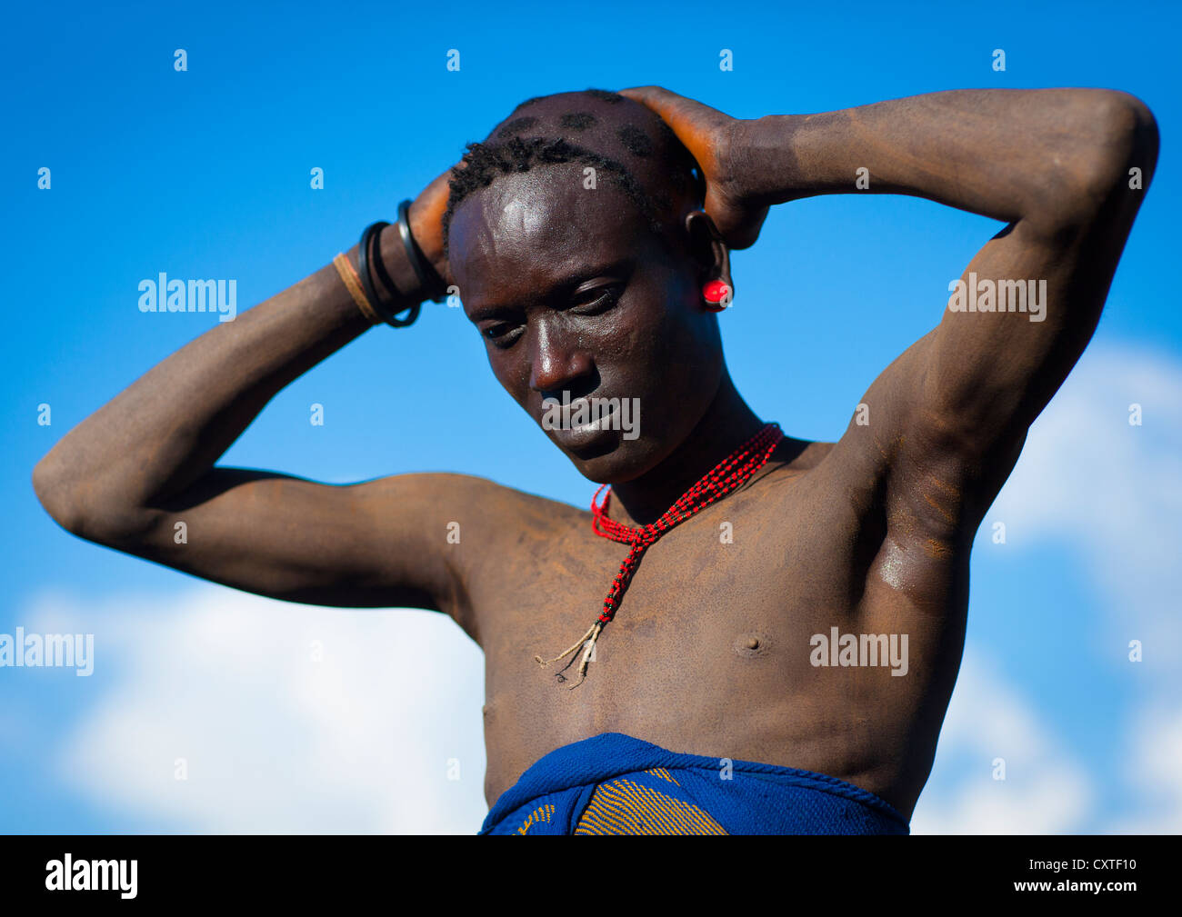 Bodi Tribe Man With Red Necklace, Hana Mursi, Omo Valley, Ethiopia ...