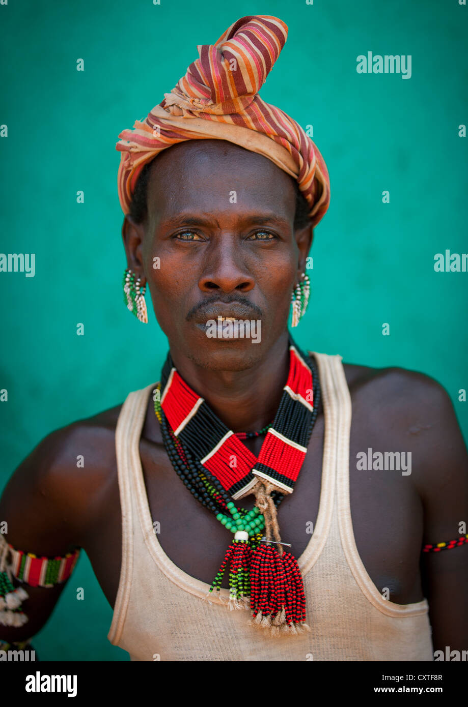 Colourful Hamar Tribe Man, Turmi, Omo Valley, Ethiopia Stock Photo - Alamy