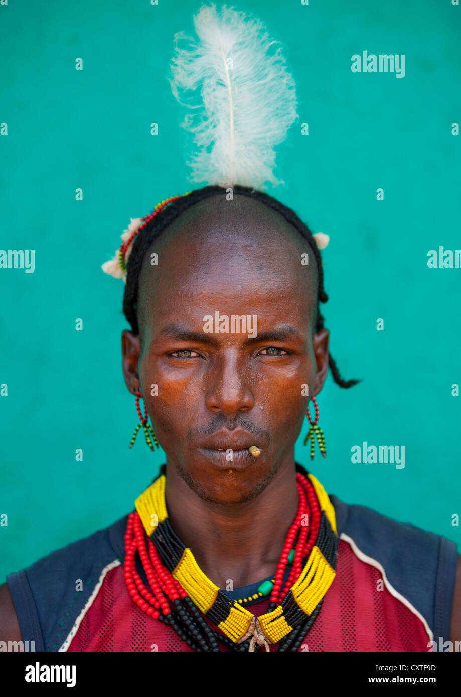 Young Hamar Tribe Man With Decorated Hair, Turmi, Omo Valley, Ethiopia ...