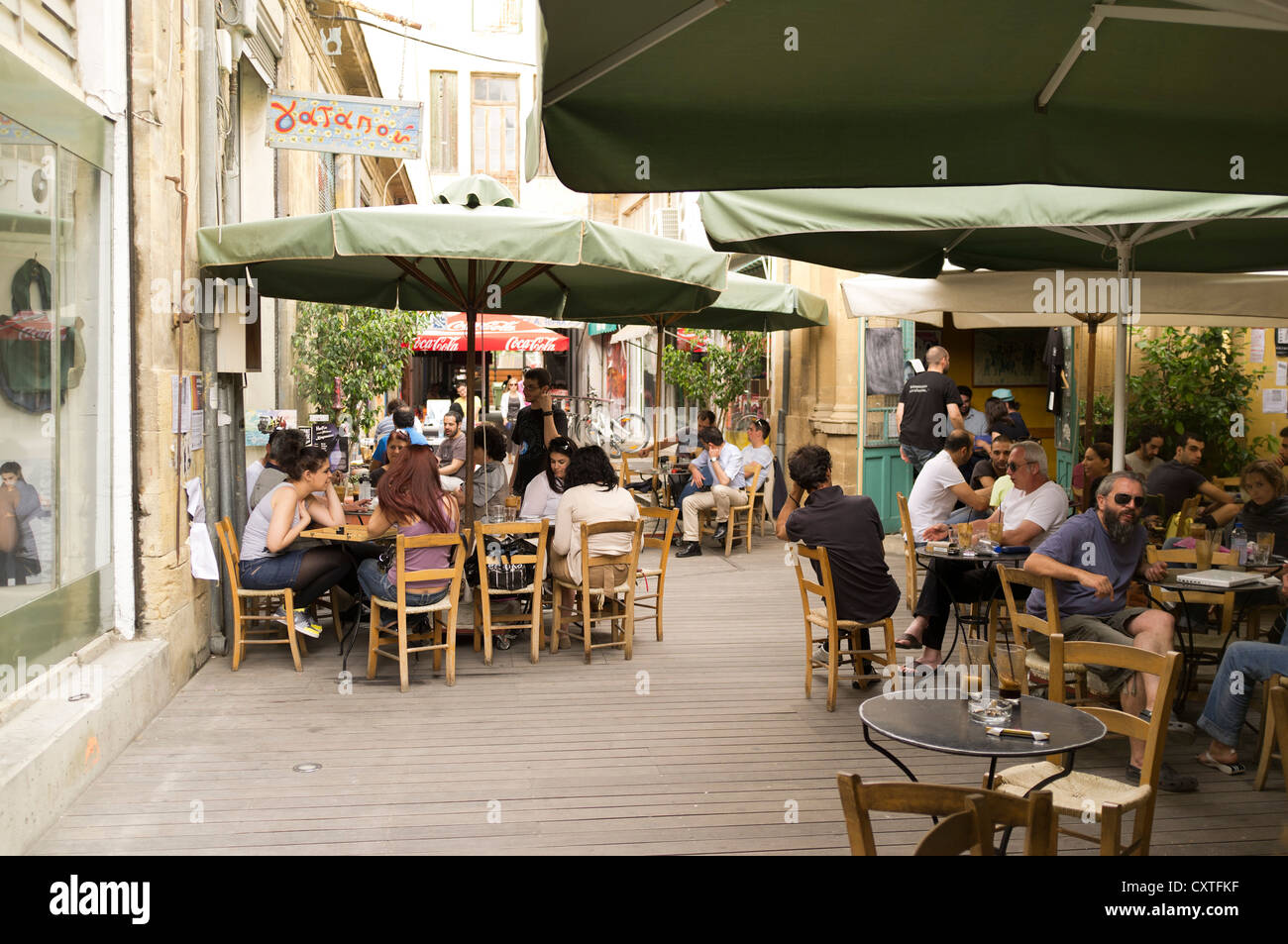 dh Phaneromeni square NICOSIA CYPRUS Open area street cafes in Old town ...