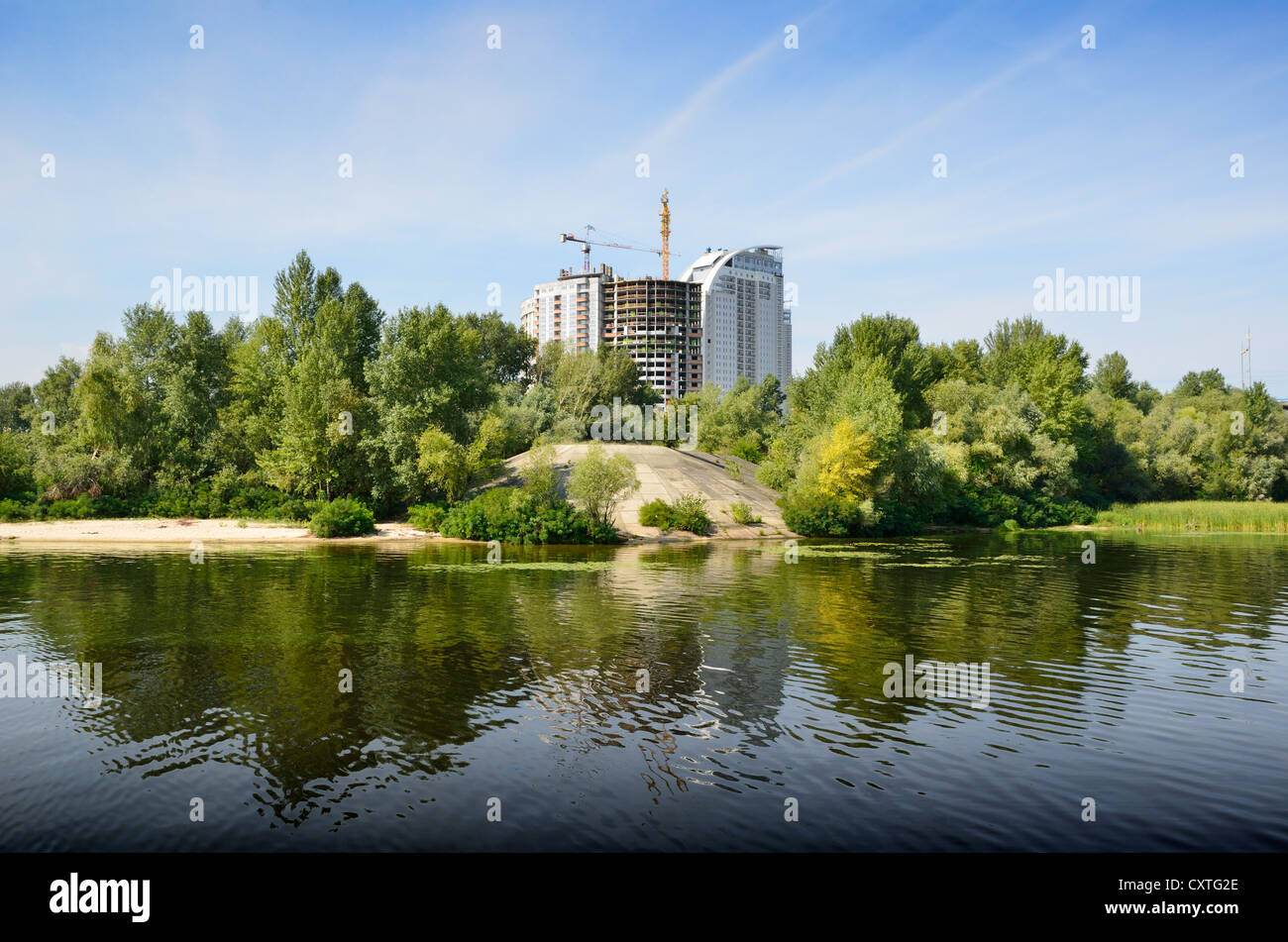 River bank with the modern construction Stock Photo - Alamy