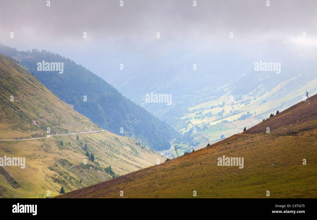 Mountain scenery on the Col du Tourmalet - Tour de France route - in ...
