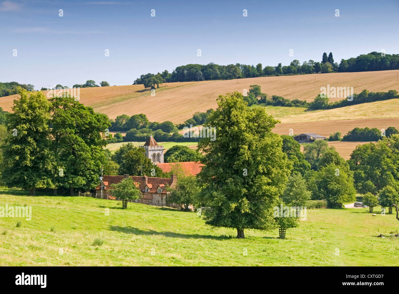 Bucks - Chiltern Hills - Hughenden valley - view to St Michael's church ...