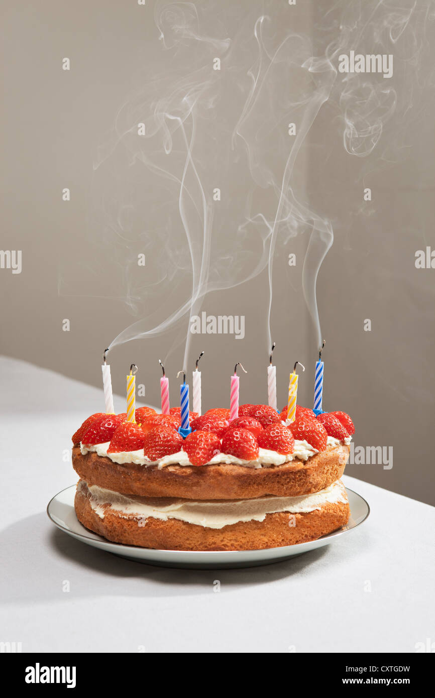 Birthday Cake With Smoking Candles at Helen Williamson blog