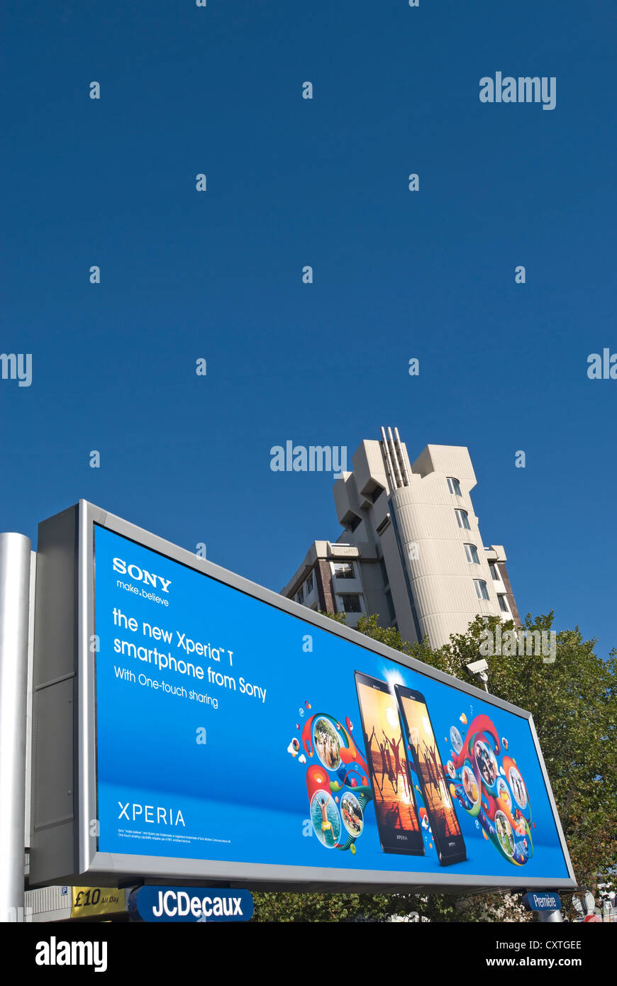 street advert for new sony smartphone, kingston upon thames, surrey ...
