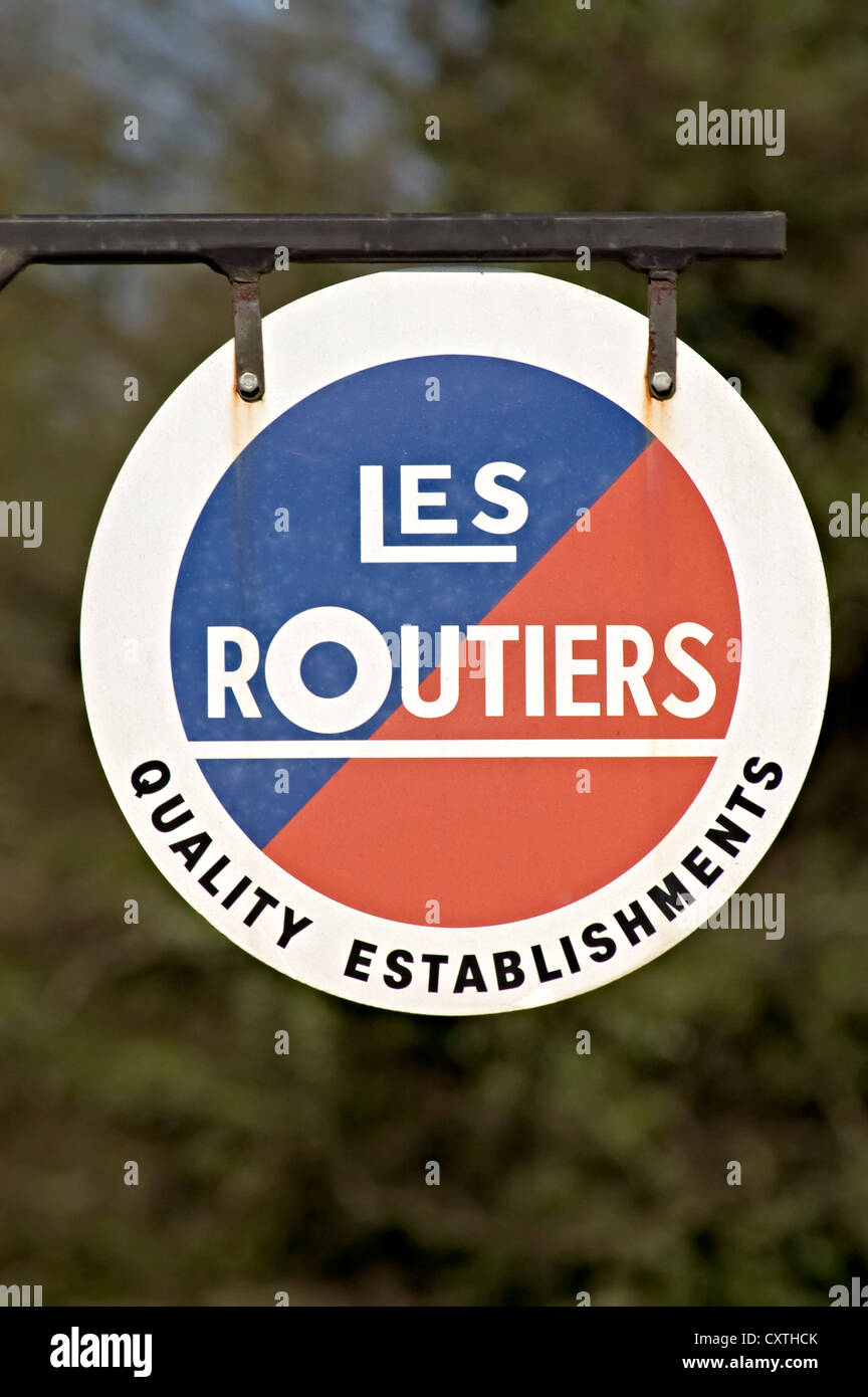 les routiers travel quality hotel guide sign Stock Photo - Alamy